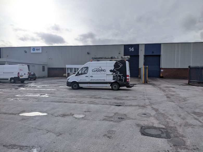 Cladding Cleaning and Painting - DPD Unit, Warrington - Cladding Coatings